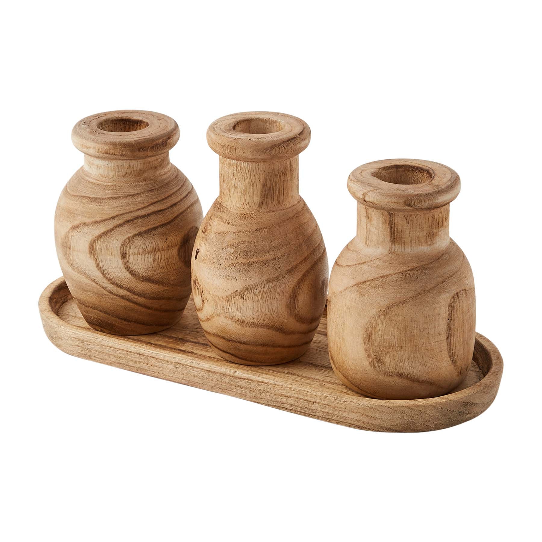 Natural Paulownia Vase + Tray Set – Baker & Co. Home Mercantile