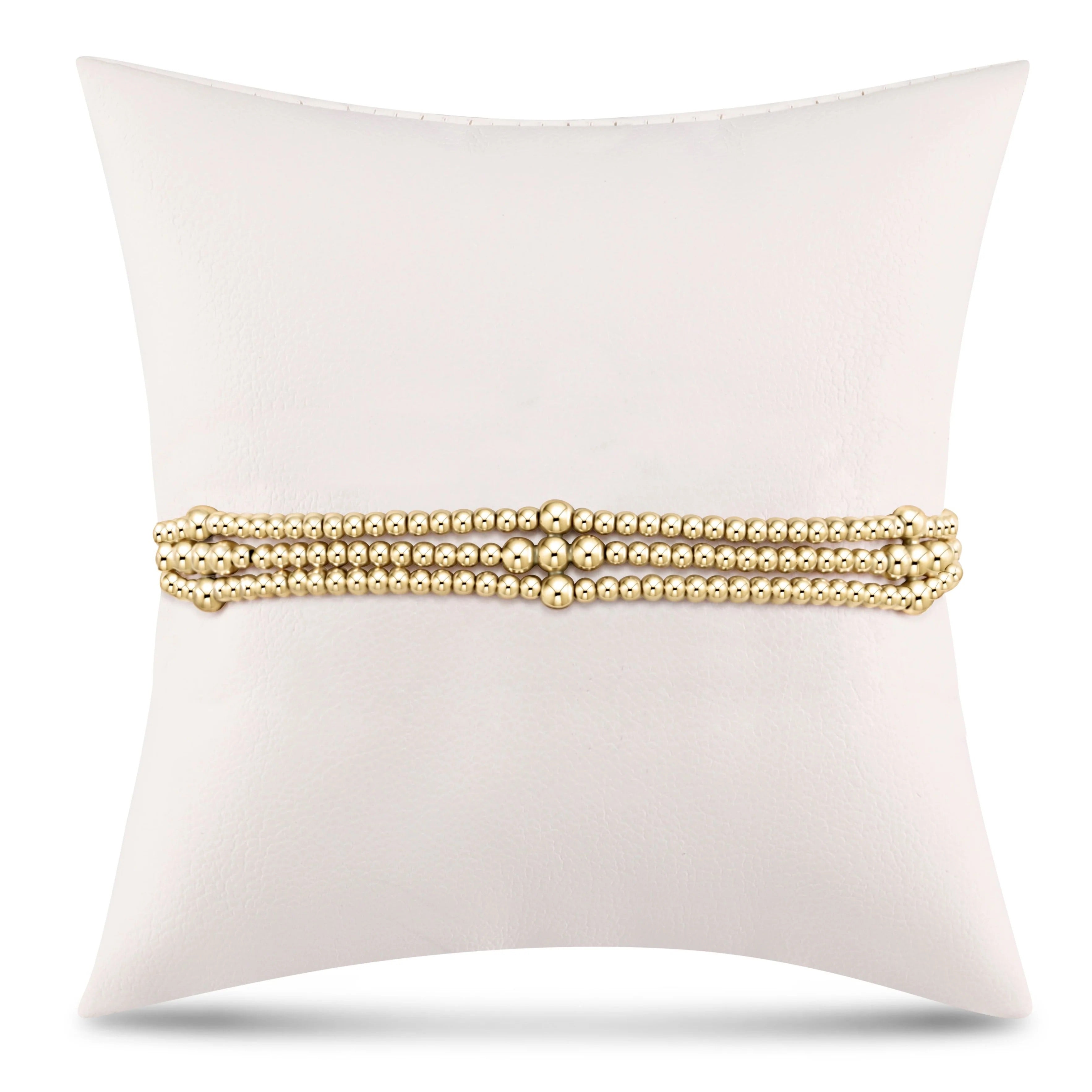 Three Strand Classic Beaded Signature Cross Gold Bracelet – Baker & Co ...